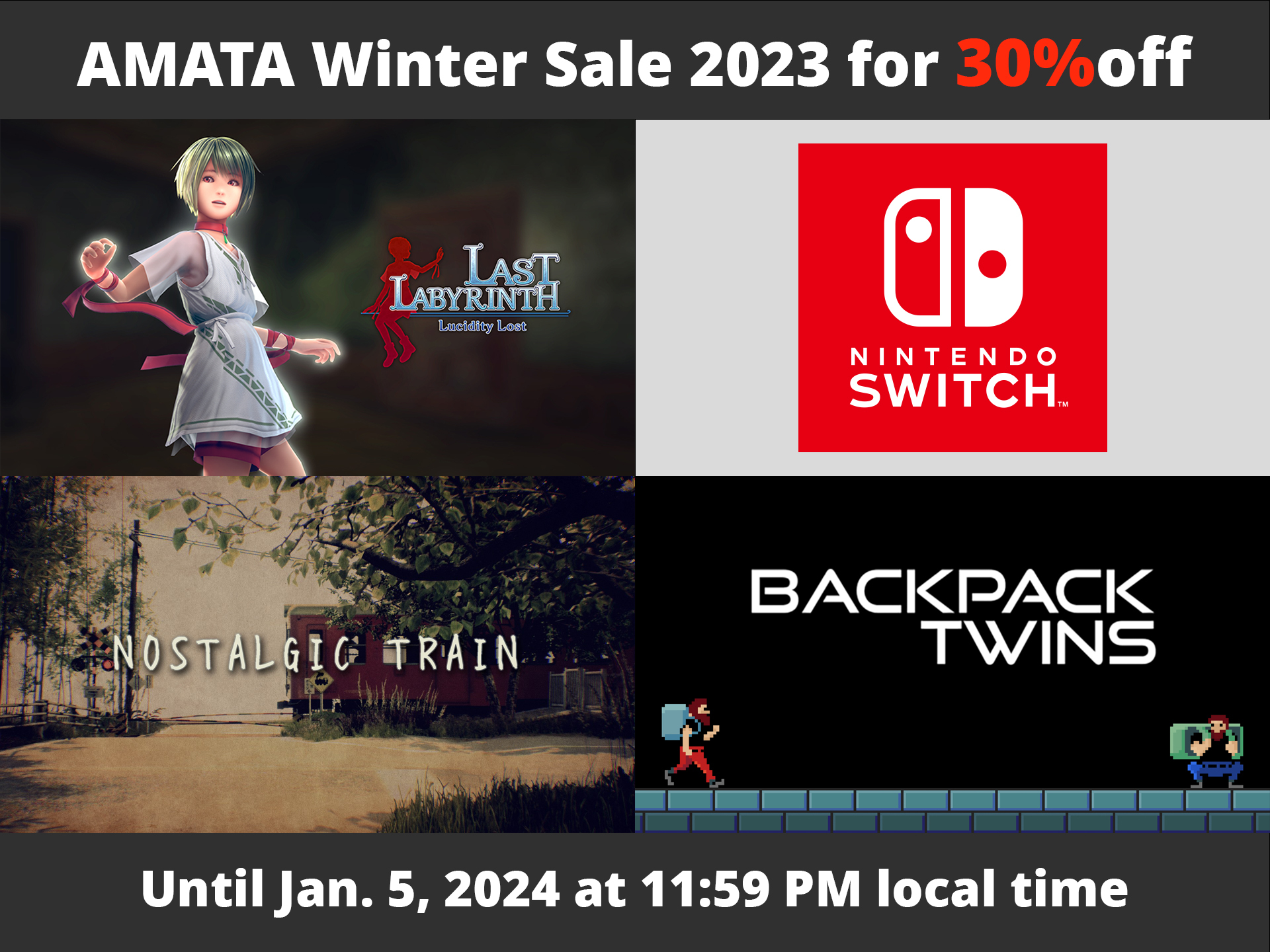 [Sale] Nintendo Switch version 30%OFF at AMATA Winter Sale 2023 (until ...